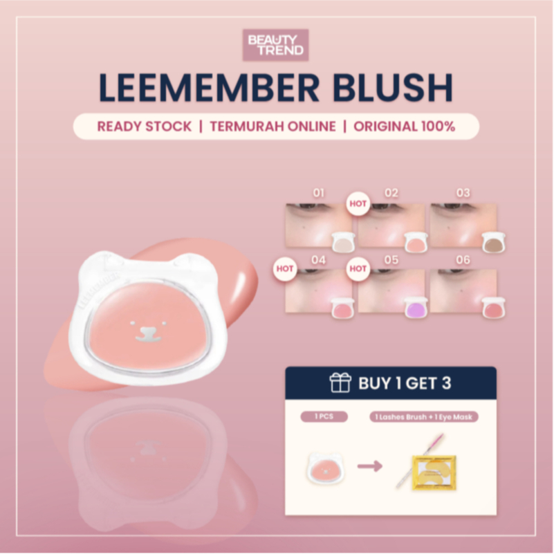 Jual [READY ORI] Leemember Blush Cream Magic Bear Blush on Pigmented Mudah Dibaur Douyin Makeup ...