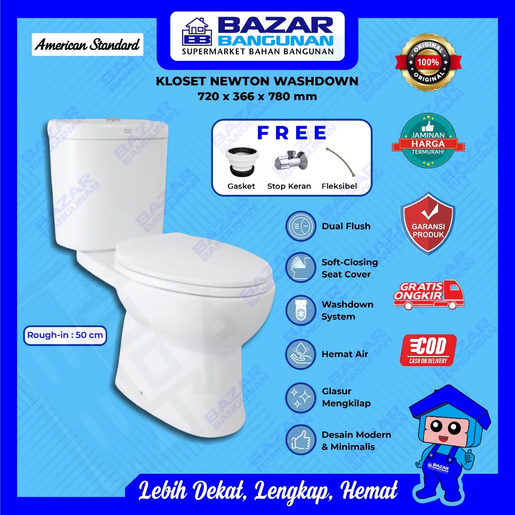 Jual American Standard - Closet Kloset Toilet Duduk WC Newton Close ...