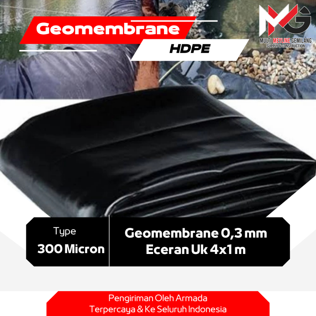 Jual Geomembrane HDPE 0,3 mm 4x1 Eceran | Karpet Tambak 300 micron ...