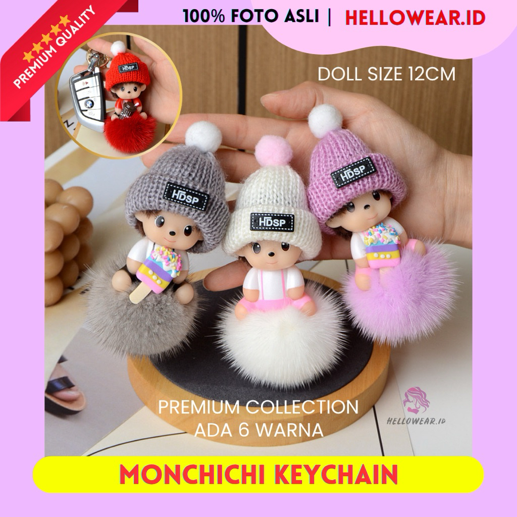Jual MOMIU - Bagcharm Monchichi Keychain Menqiqi Boneka Monyet Jepang ...