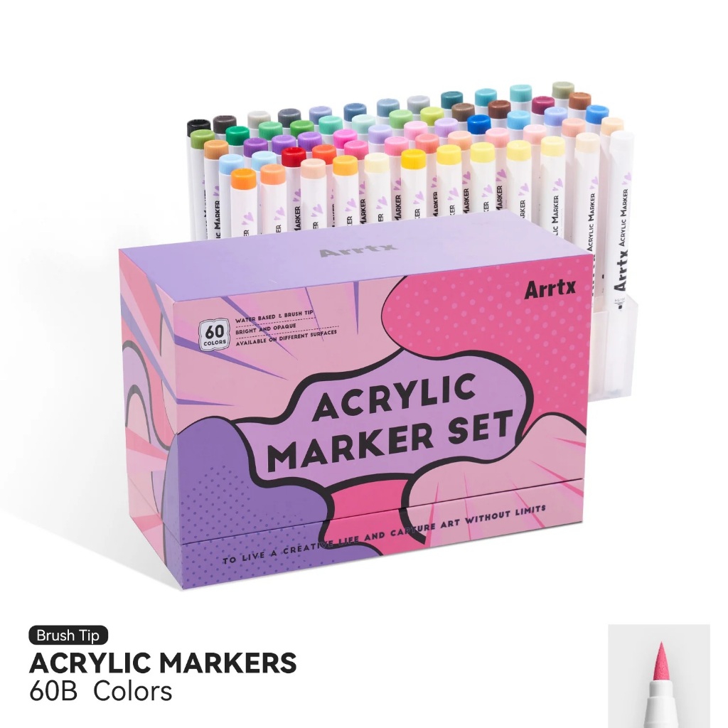 Jual ARRTX Acrylic Brush Marker/Spidol Akrilik 60B (Anime/Cartoon/Comic ...