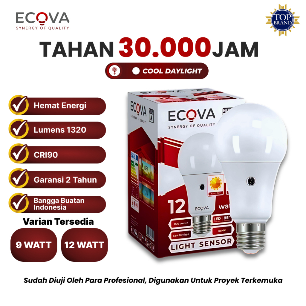 Jual Ecova - Lampu LED Sensor Otomatis Mati Family Pack Beli 3 Gratis 1 ...