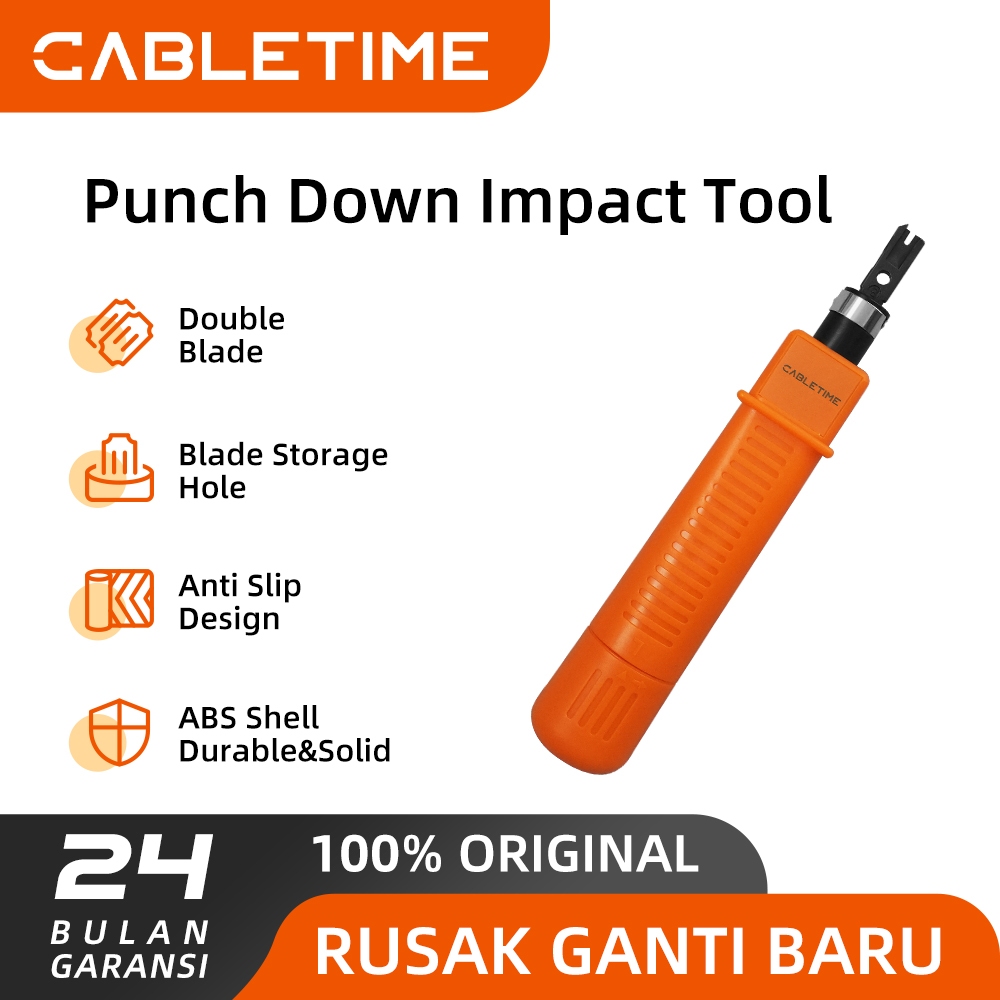 Jual CABLETIME Punch Down Impact Tool Modular Jack RJ45 | Shopee Indonesia