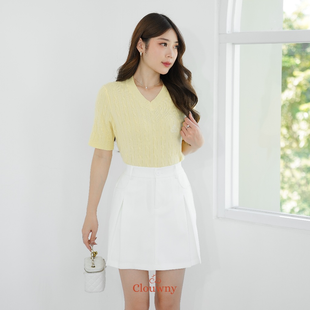 Jual Clouwny Vienna Knit Top Atasan Wanita Simple Lengan Pendek Premium Knit Fit to XXL | Shopee ...