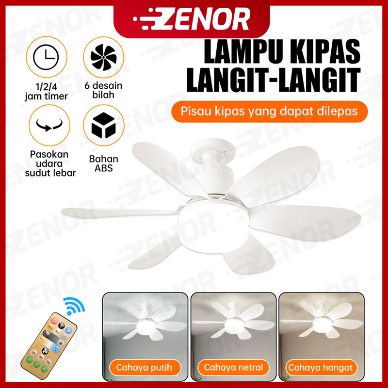 Jual Lampu Kipas Langit-langit LED E27 / Kipas Angin Lampu Kipas Langit-langit LED 6 Baling 30W ...