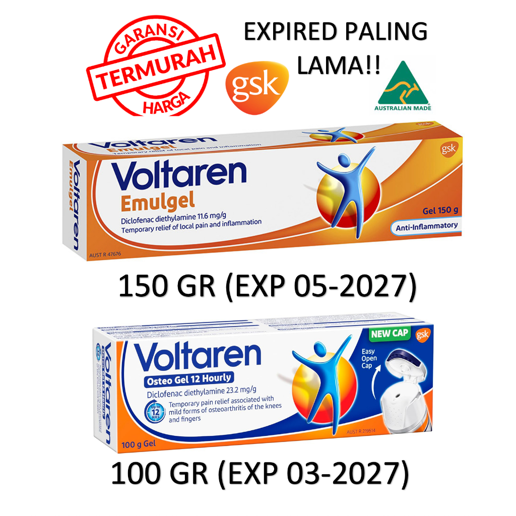 Jual Voltaren Emulgel Osteo Gel 12 Hourly 150 gr Australia Krim Nyeri ...