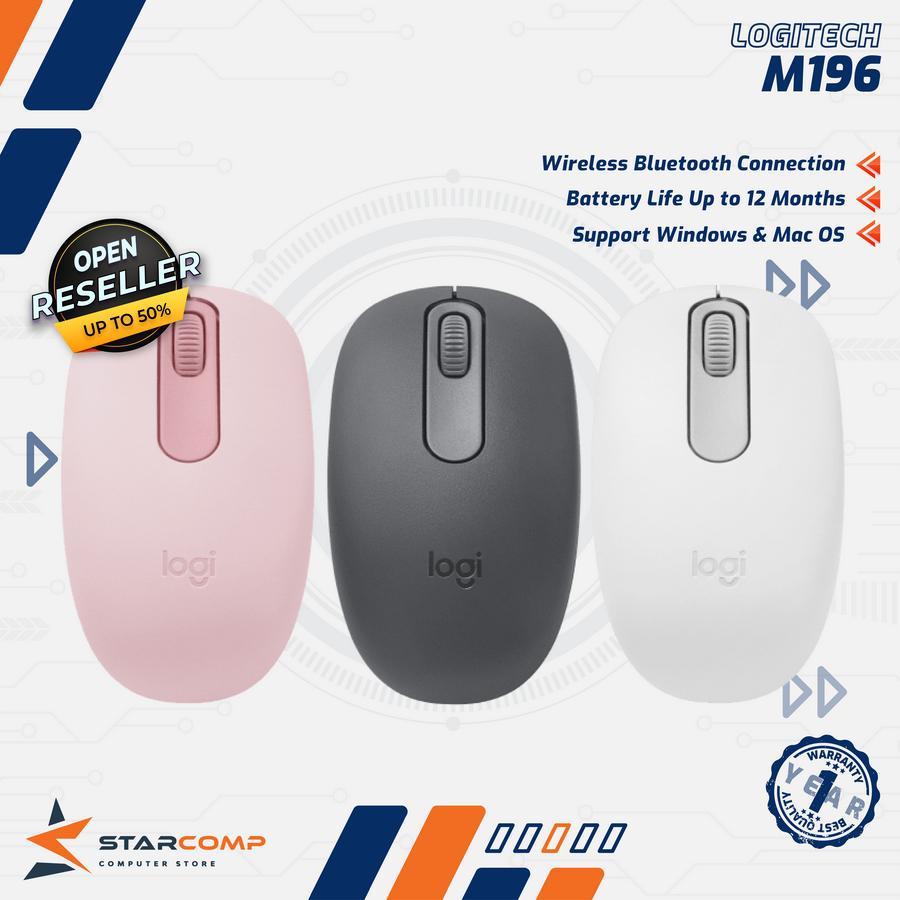Jual Logitech M196 Mouse Wireless Bluetooth Portable 12 Months Battery ...