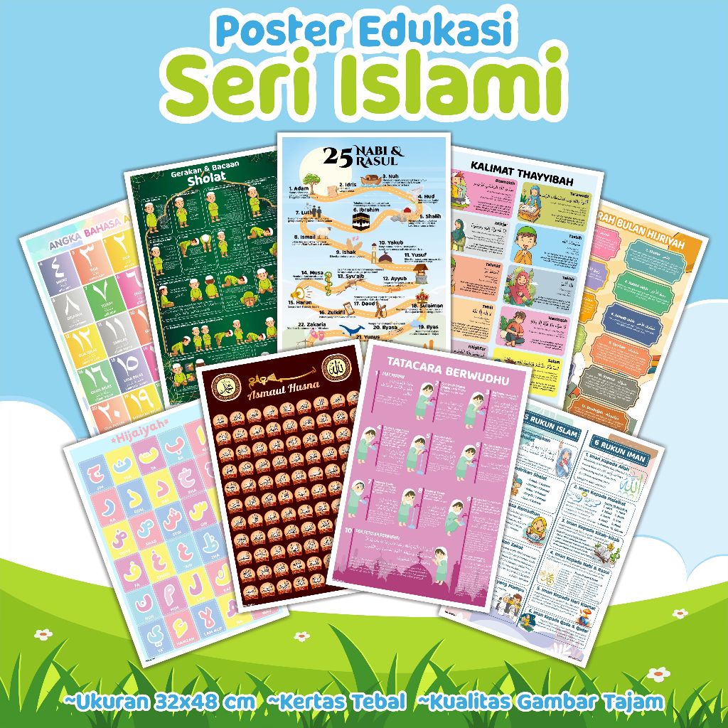 Jual Poster Edukasi Islami A3 - Poster belajar anak muslim | Shopee ...