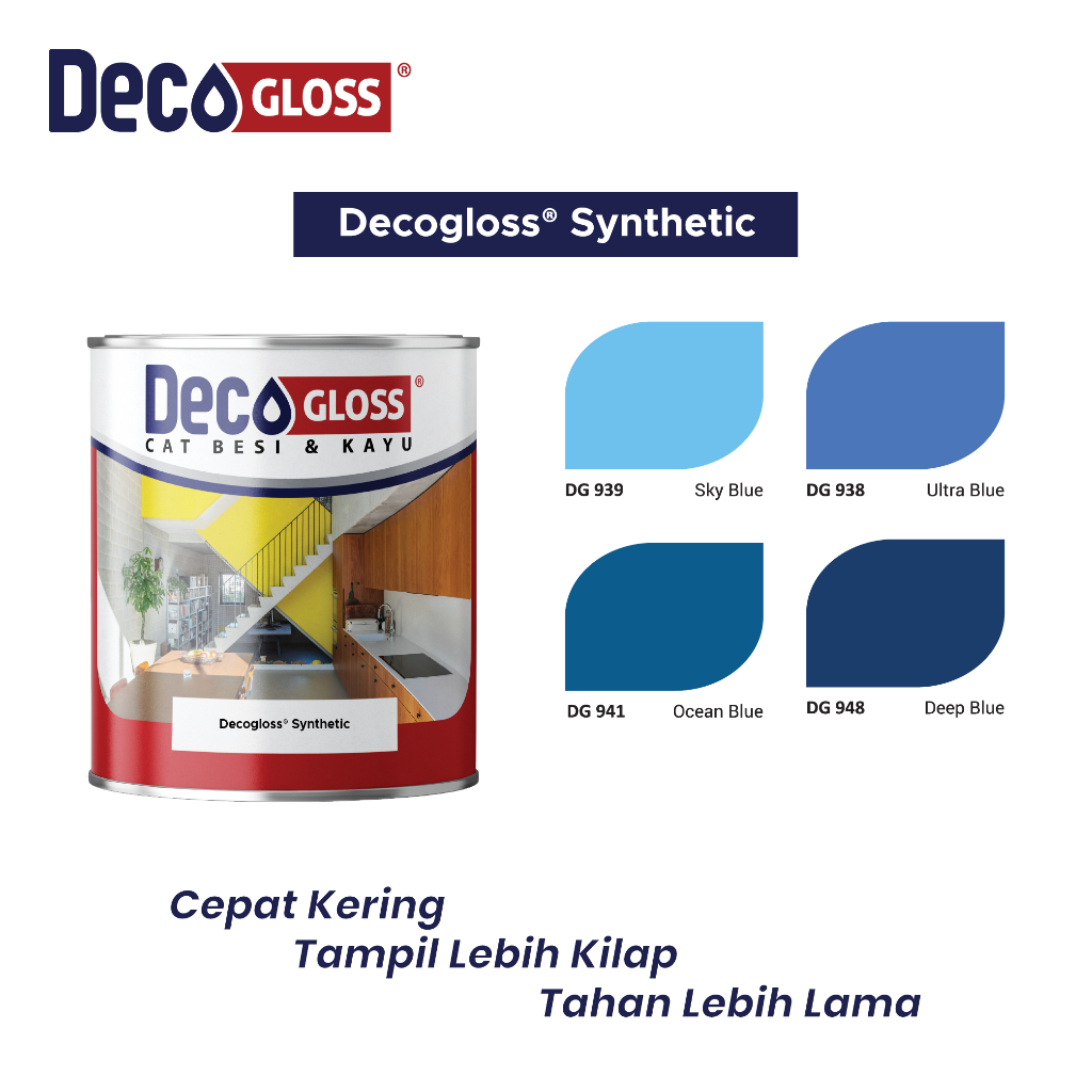 Jual DECOGLOSS CAT KAYU DAN BESI - WARNA STANDAR - SKY BLUE / ULTRA ...