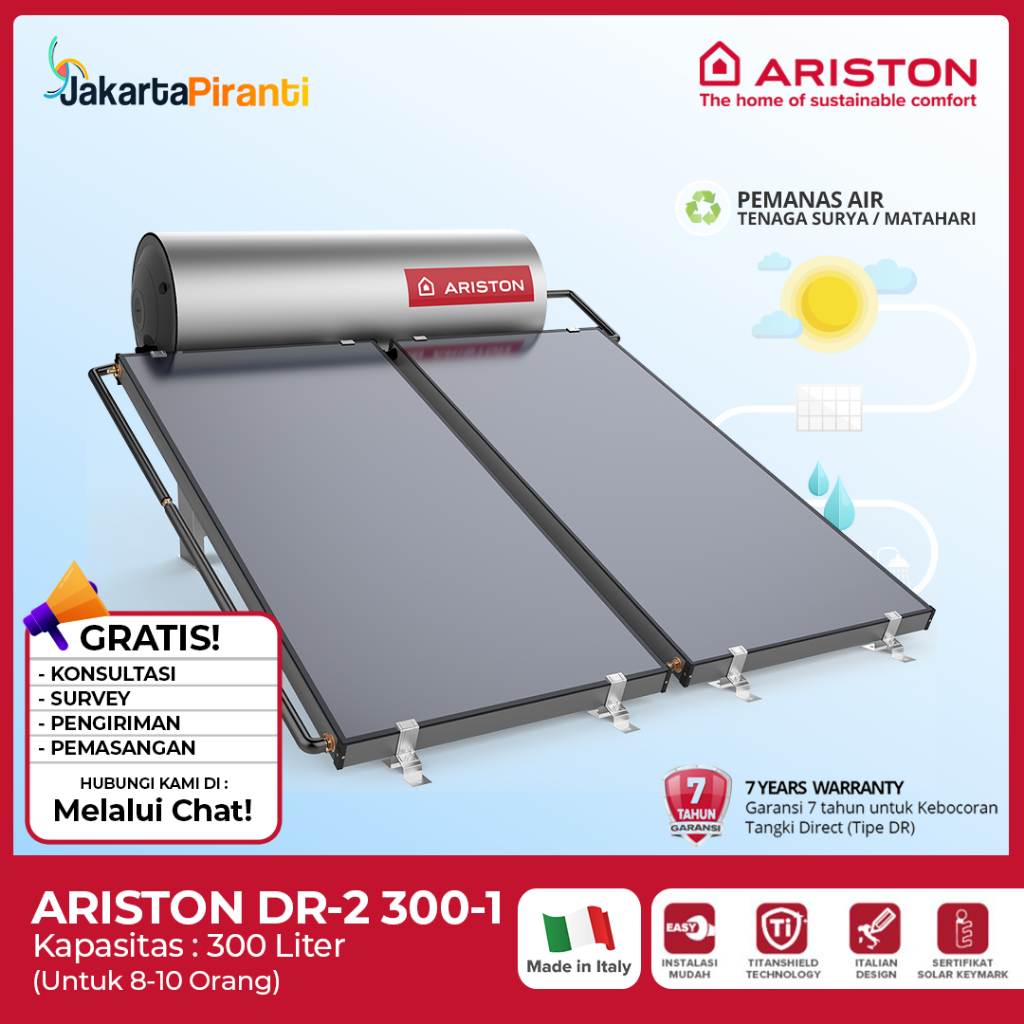 Jual Pemanas Air Tenaga Matahari Surya Solar Water Heater Ariston ...
