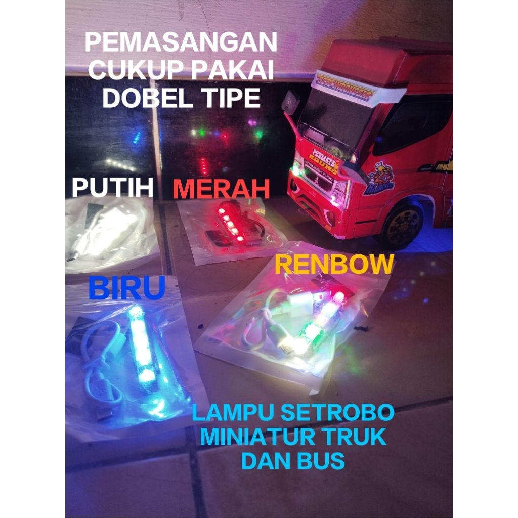 Jual LAMPU STORBO (RGB) / ROTATOR ( BISA DI CAS ) BUAT MINIATUR BUS DAN ...