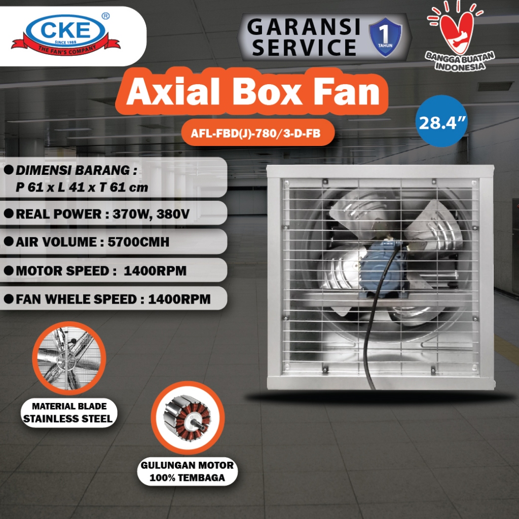 Jual Kipas Kandang Ayam Blower CKE Axial Box Fan AFL-FBD(J)-780/3-D-FB ...