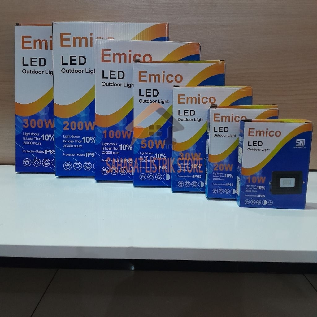 Jual Lampu Sorot LED EMICO 10W 20W 30W 50W 100W 200W 300W / Outdoor / Tembak / Panggung ...