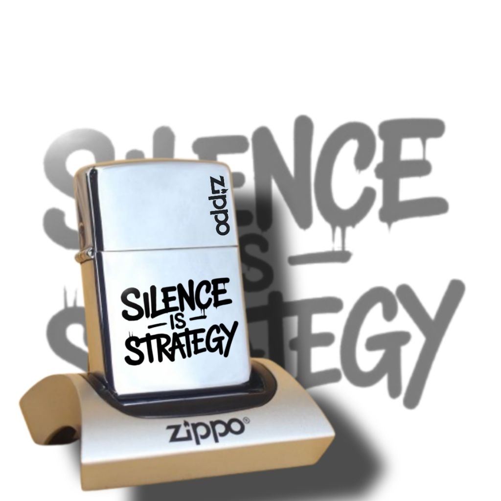 Jual KOREK API ZIPPO SILVER CHROME CUSTOM GRAFIR SILENT IS STRATEGY ...