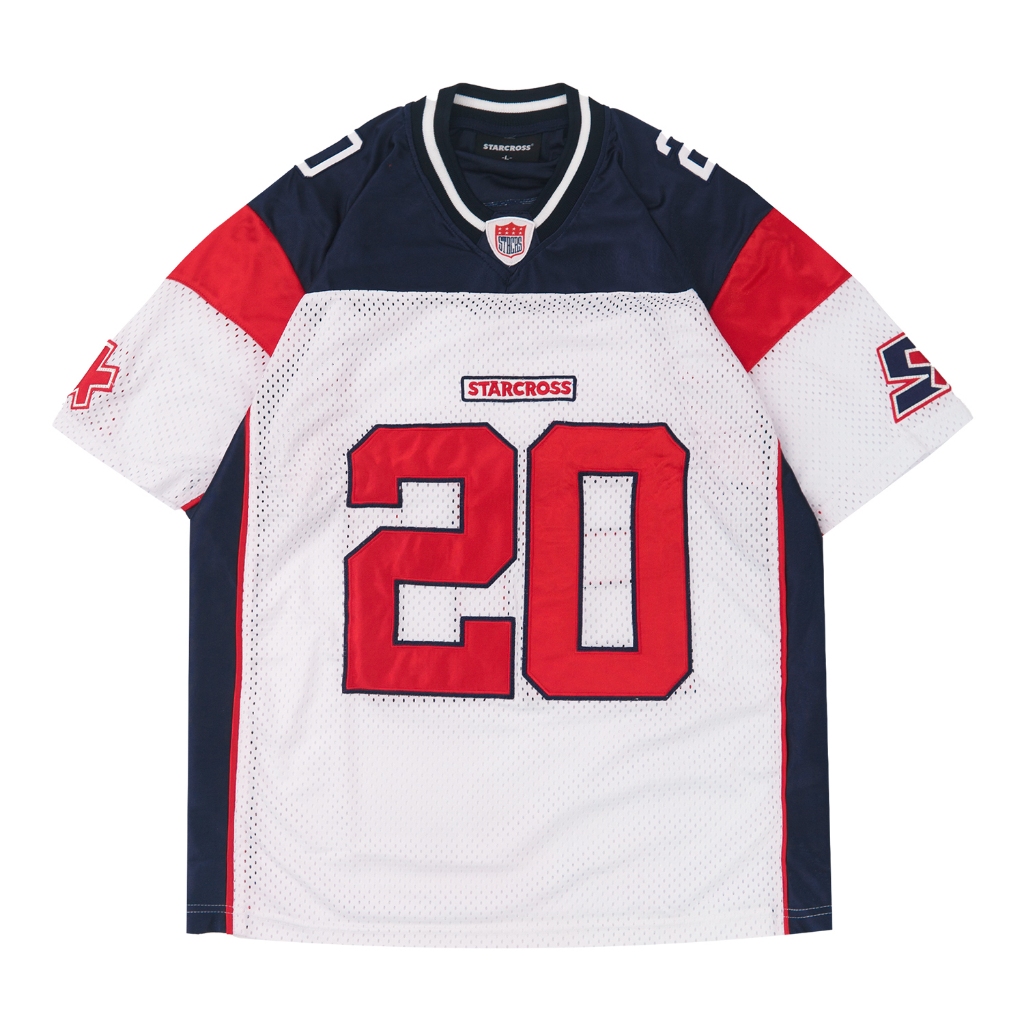 Jual STARCROSS Jersey Pria - TS JS 102 - White Navy | Shopee Indonesia