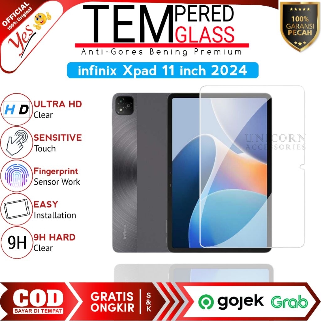 Jual infinix XPad / 11 inch 2024 X1101 / Tempered Glass YES Anti Gores Kaca Bening Premium ...
