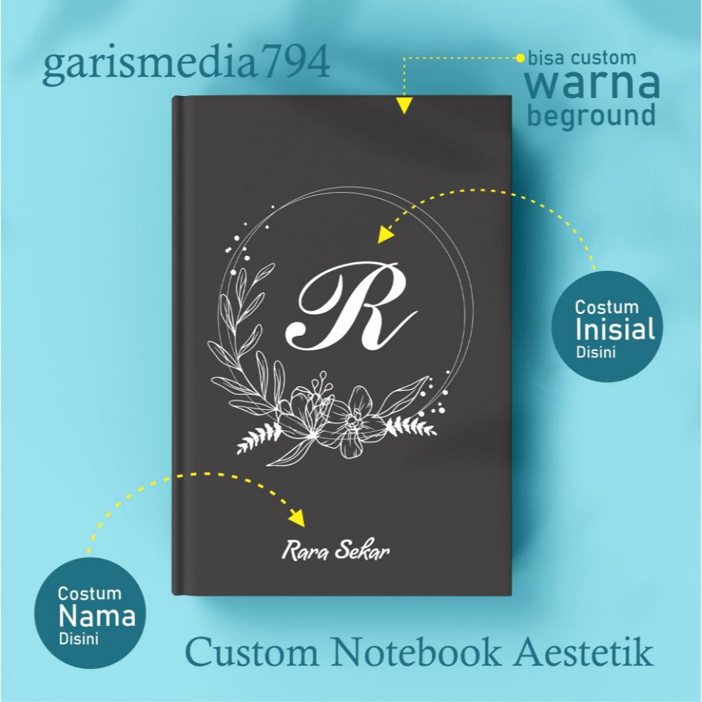 Jual CUSTOM NOTEBOOK NAMA DAN INISIAL | Shopee Indonesia