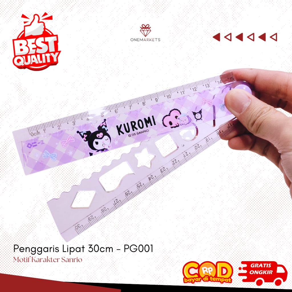 Jual Penggaris Lipat Panjang 30cm Motif Karakter Sanrio / Rulers Kuromi ...