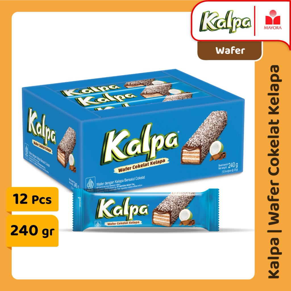 Jual MAYORA WAFER COKELAT KELAPA KALPA [1 BOX ISI 12 BUNGKUS @20G ...