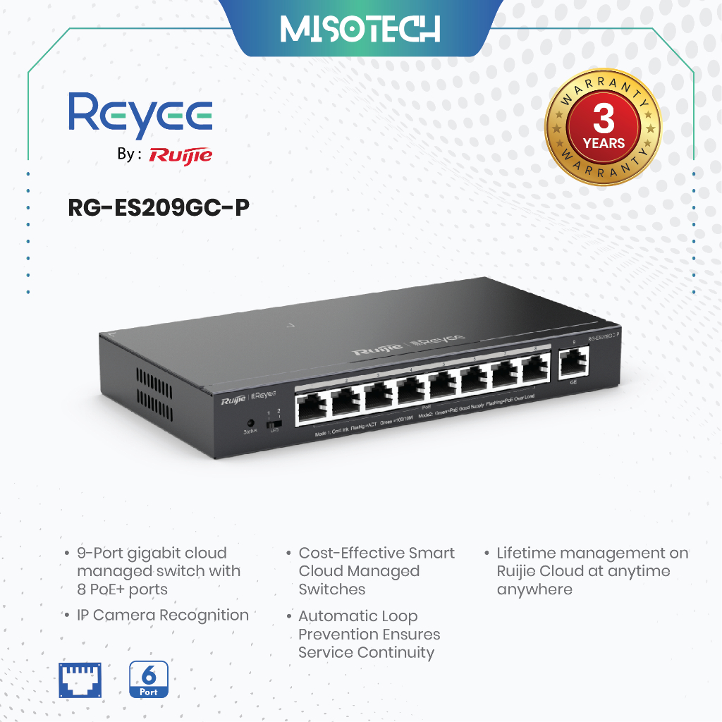 Jual Ruijie Reyee RG-ES209GC-P AI Smart Cloud Managed Gigabit Switch ...