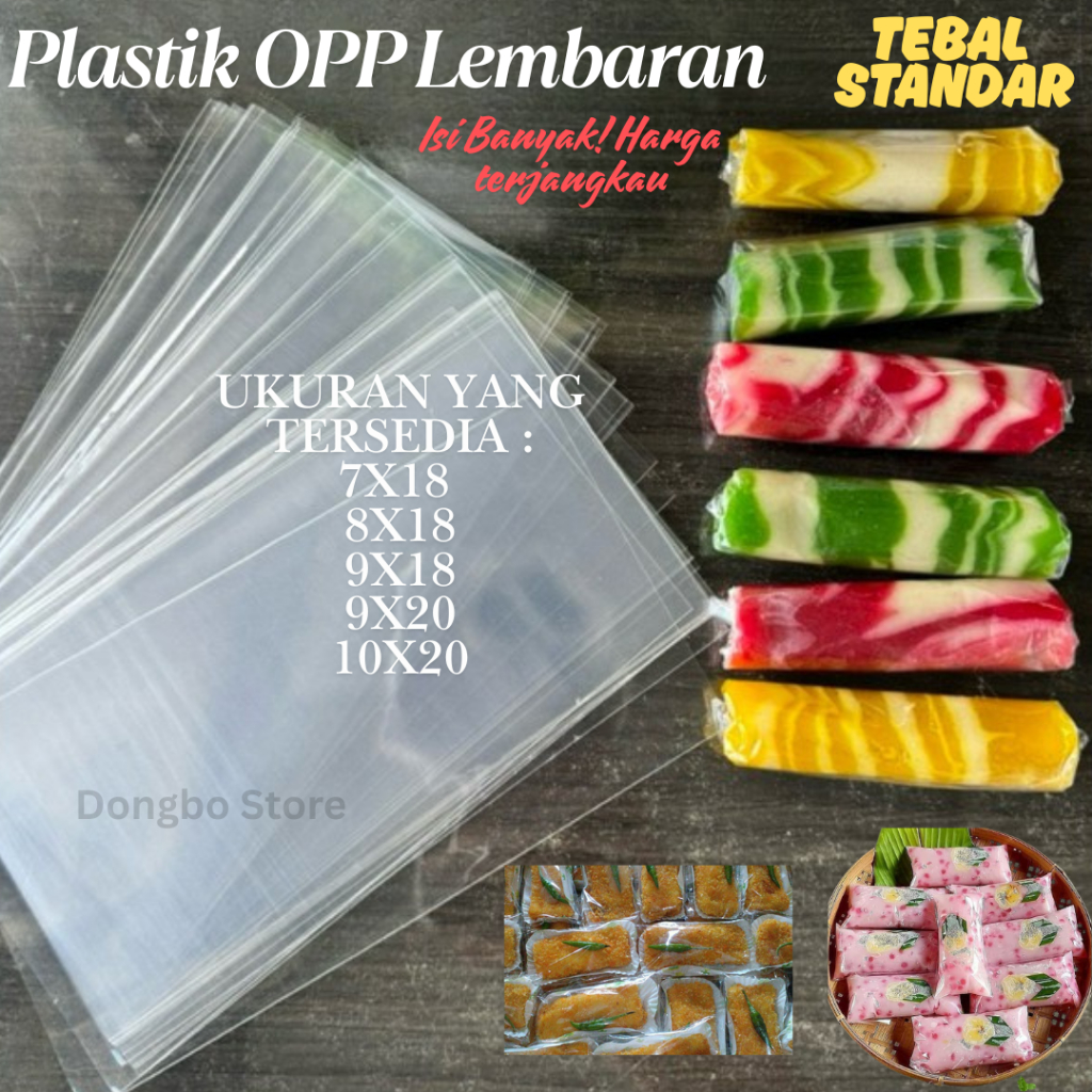 Jual (TEBAL) OPP Plastik Lembaran/One Sheet/7x18/8x18/9x18/9x20/10x20 ...