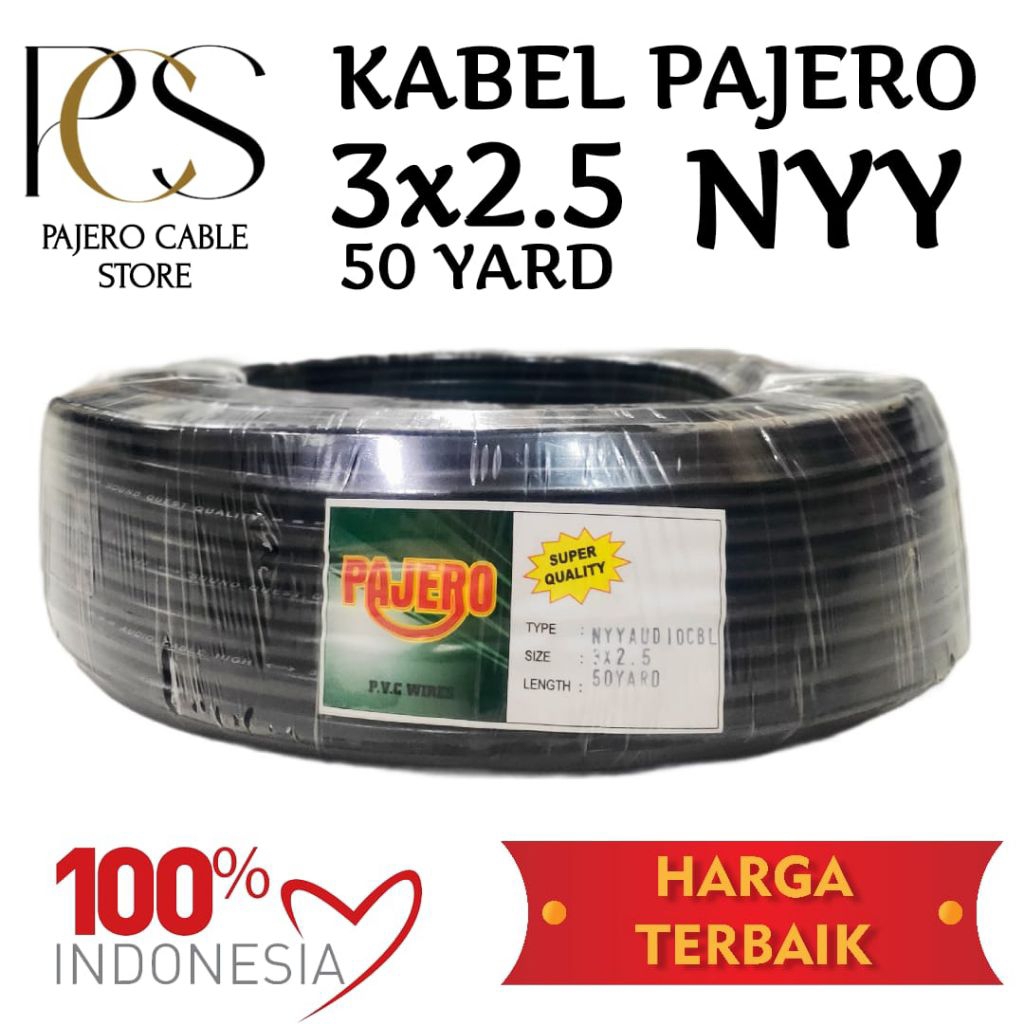 Jual Kabel Listrik ,pompa serbaguna PAJERO 3X2.5mm { 50 YARD } isi 3 ...