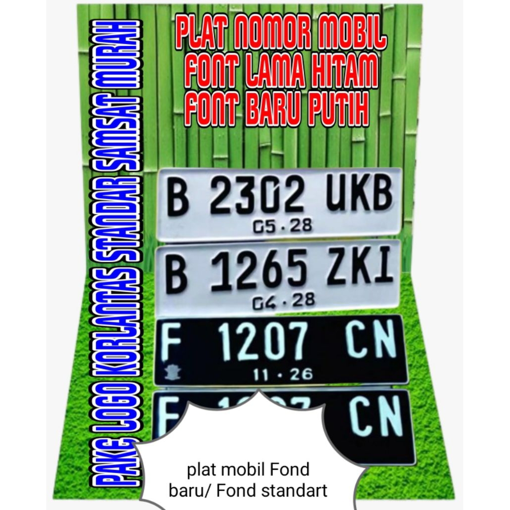 Jual PLAT NOMOR MOBIL_ FONT STA1NDART __SAMSAT PAKAI LOGO KORLANTAS ...