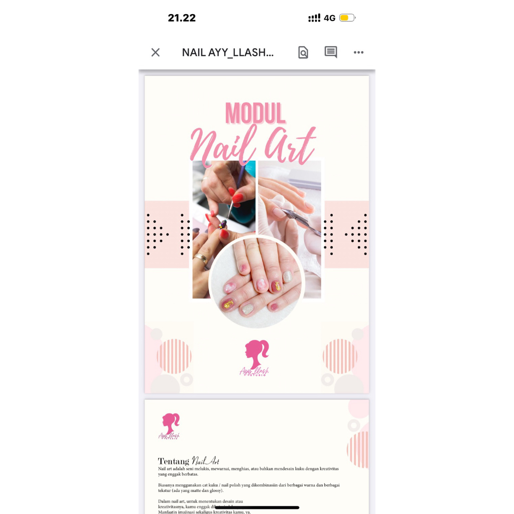Jual modul nail art full materi (pdf logo salon anda) | Shopee Indonesia
