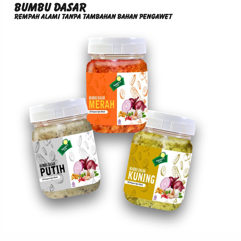 Jual Bumbu Dasar Putih, Merah, Kuning Non MSG / Serbaguna/ Praktis ...