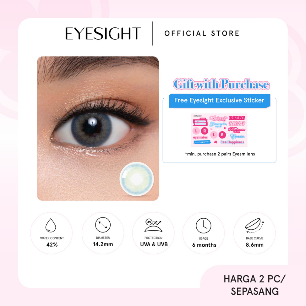 Jual EYESIGHT LENSES Softlens Eyesm Marine Gray | Softlens Korea 14.2mm ...