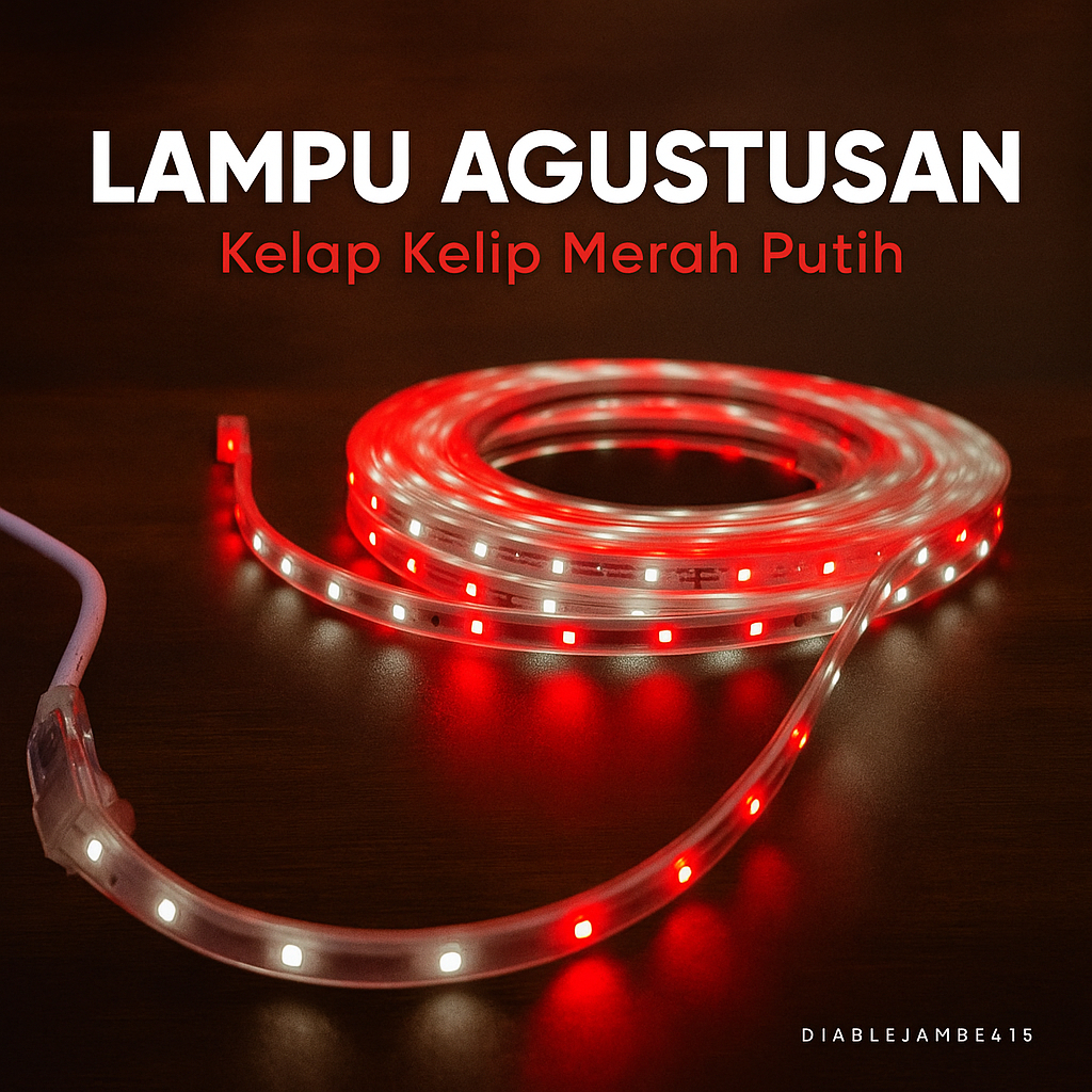 Jual Lampu LED Strip Selang Merah Putih + Adaptor Agustusan Kelap Kelip ...