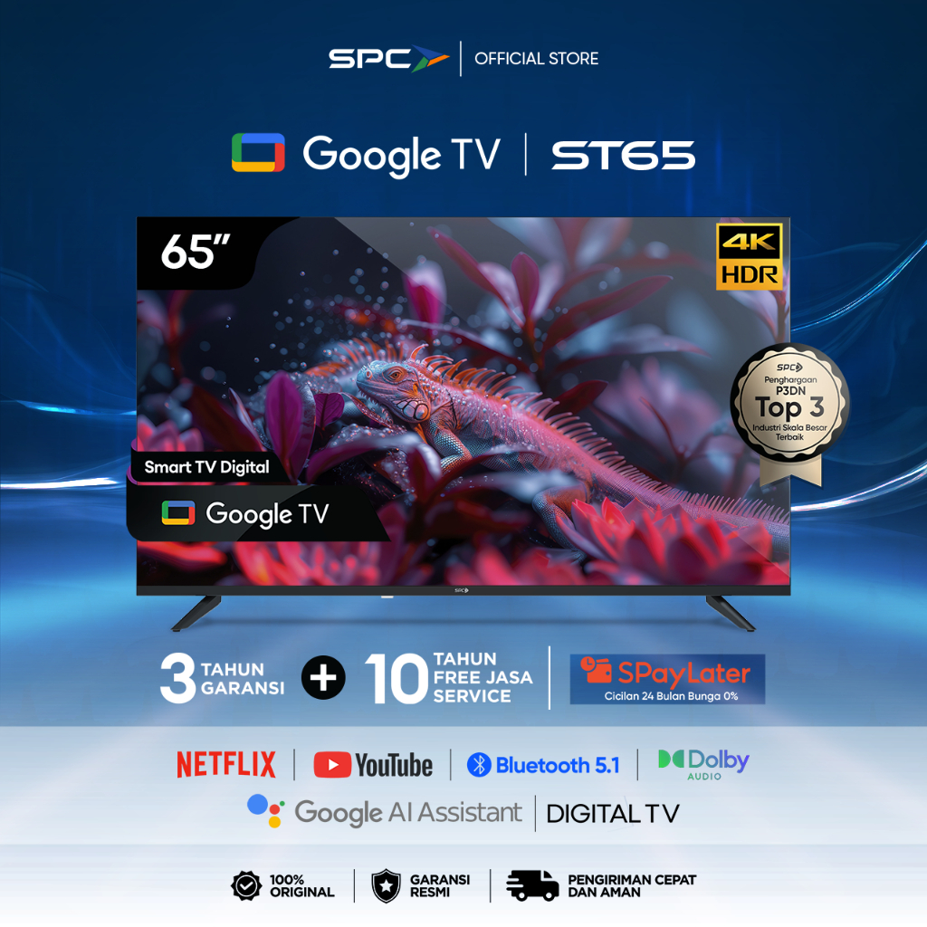 Jual SPC ST65 - Google TV 65 inch 4K UHD | Dolby Audio | Google ...