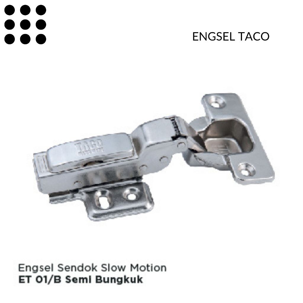 Jual TACO Engsel Sendok Slow Motion Semi Bungkuk ET 01/B + Cover ...