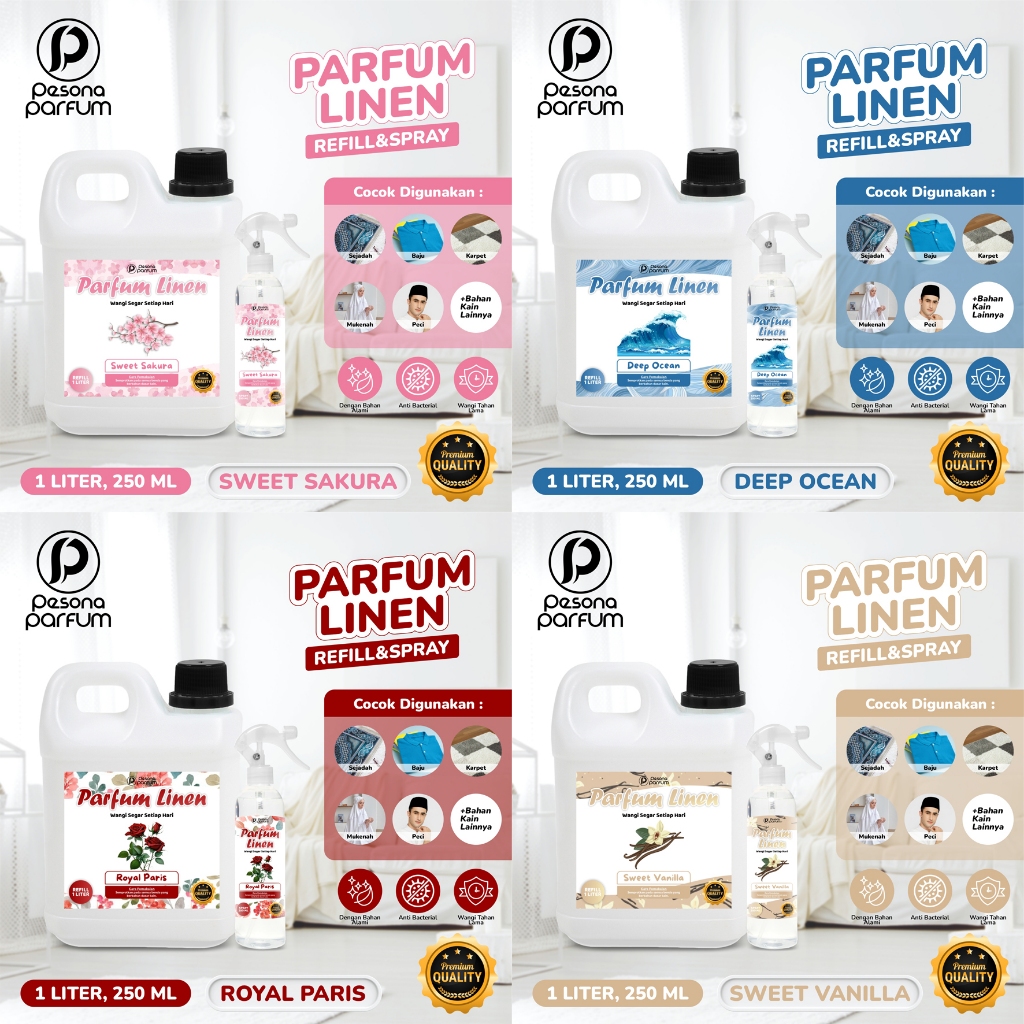 Jual PARFUM LINEN SPRAY 1L + FREE BOTOL 250 ML WANGI SEGAR SETIAP HARI ...