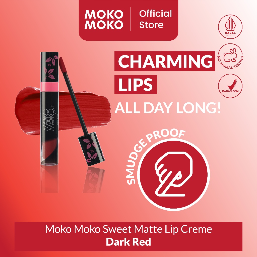 Jual Moko Moko Sweet Matte Lip Creme - Dark Red | Shopee Indonesia