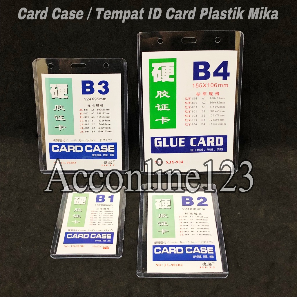 Jual Card Case B1, B2, B3, B4 / Plastik Mika ID Card / Tempat ID Card Plastik Per Pcs (Satuan ...