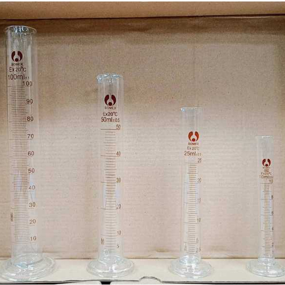 Jual Gelas Ukur Takar Measuring Cylinder Kaca Lab Tabung 10 ML, 25 ML ...