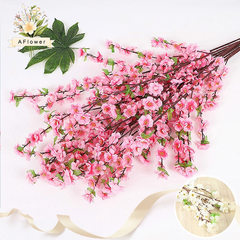 Jual Bunga Cherry Blossom Tangkai Plastik Daun Sakura Artificial ...