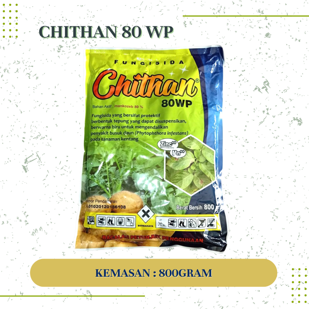 Jual Fungisida Chithan 80WP 800gr, Bahan Aktif: Mancozeb 80% (Mancozeb ...