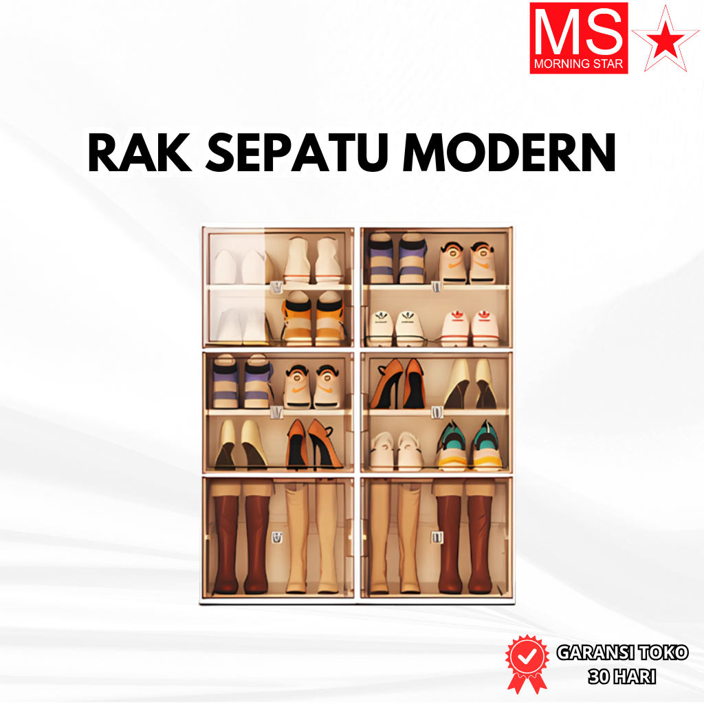 Jual Morning Star Rak Sepatu Susun Lemari Sepatu Lipat Kotak Sepatu ...