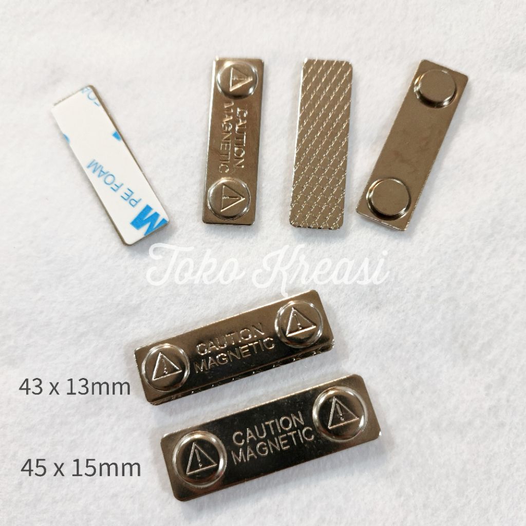 Jual (Per set) Magnet nama dada - name tag - magnet pin nama 43 x 13mm ...