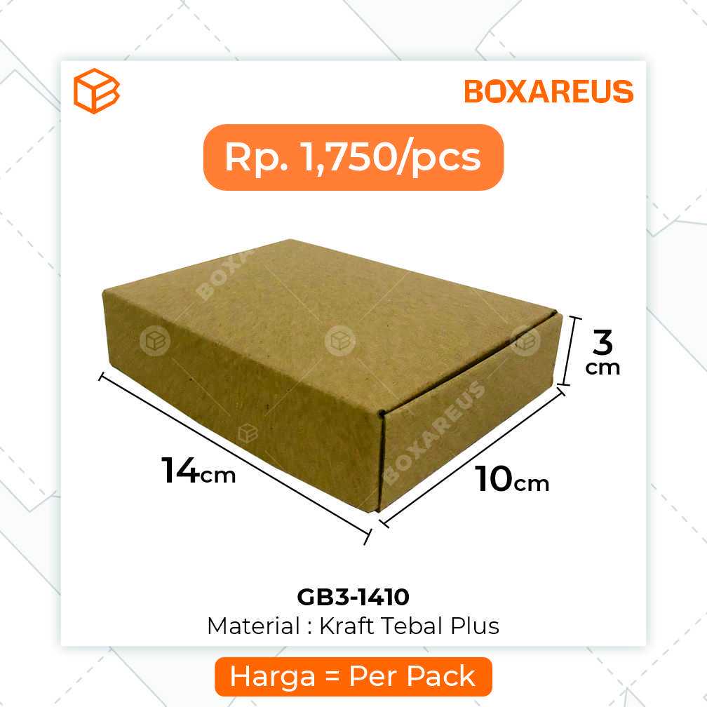 Jual Gift Box Kotak Packaging Souvenir Bahan Brown 14x10x3 cm | GB3 ...