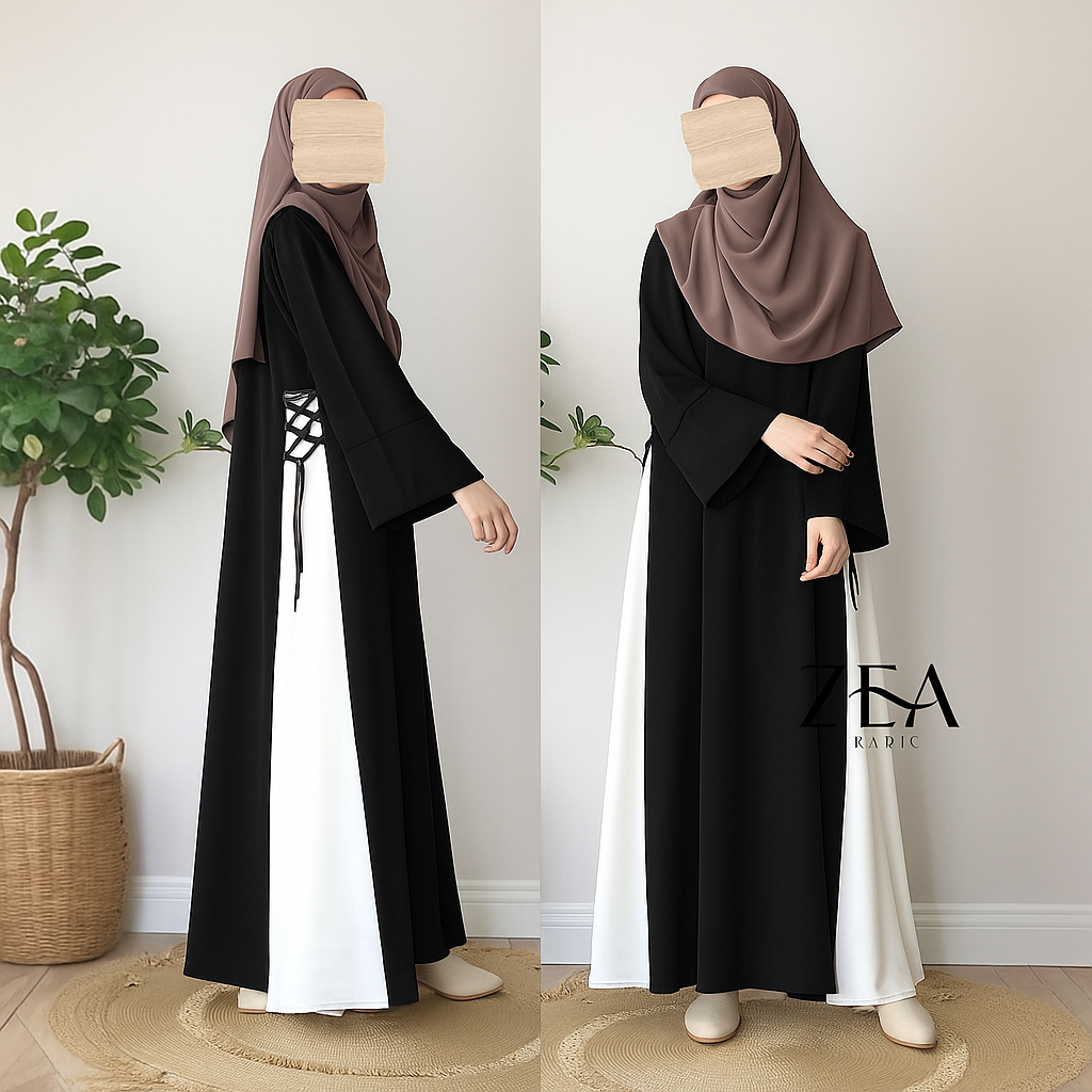 Jual Gamis Natasya – Gamis Hitam Wanita Remaja OOTD Korean Style Tali ...