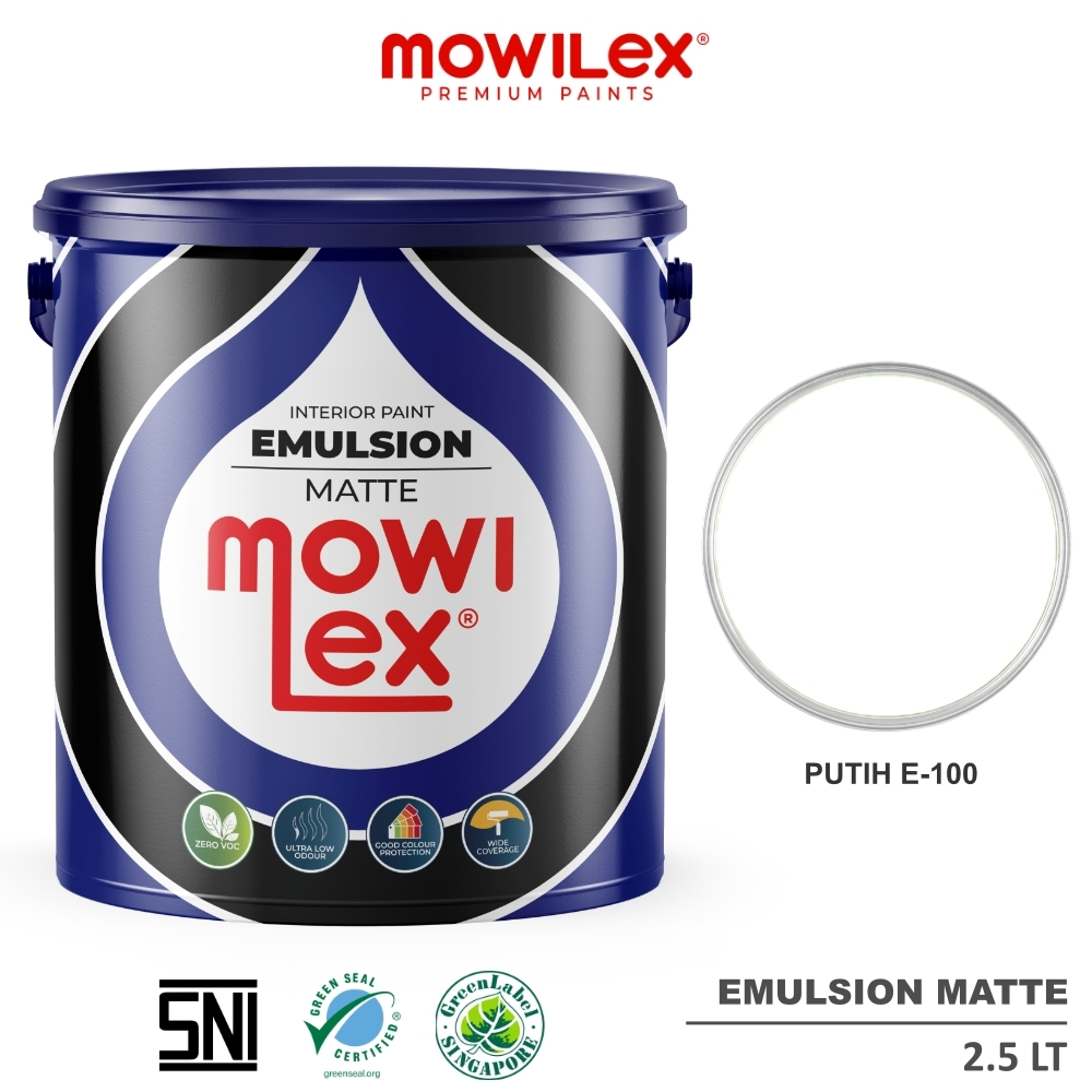 Jual CAT MOWILEX EMULSION MATTE 2.5 LT - PUTIH E-100 | Shopee Indonesia