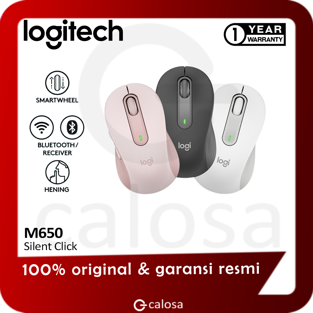 Jual Logitech Signature M650 M650 L Mouse Wireless Bluetooth Silent ...