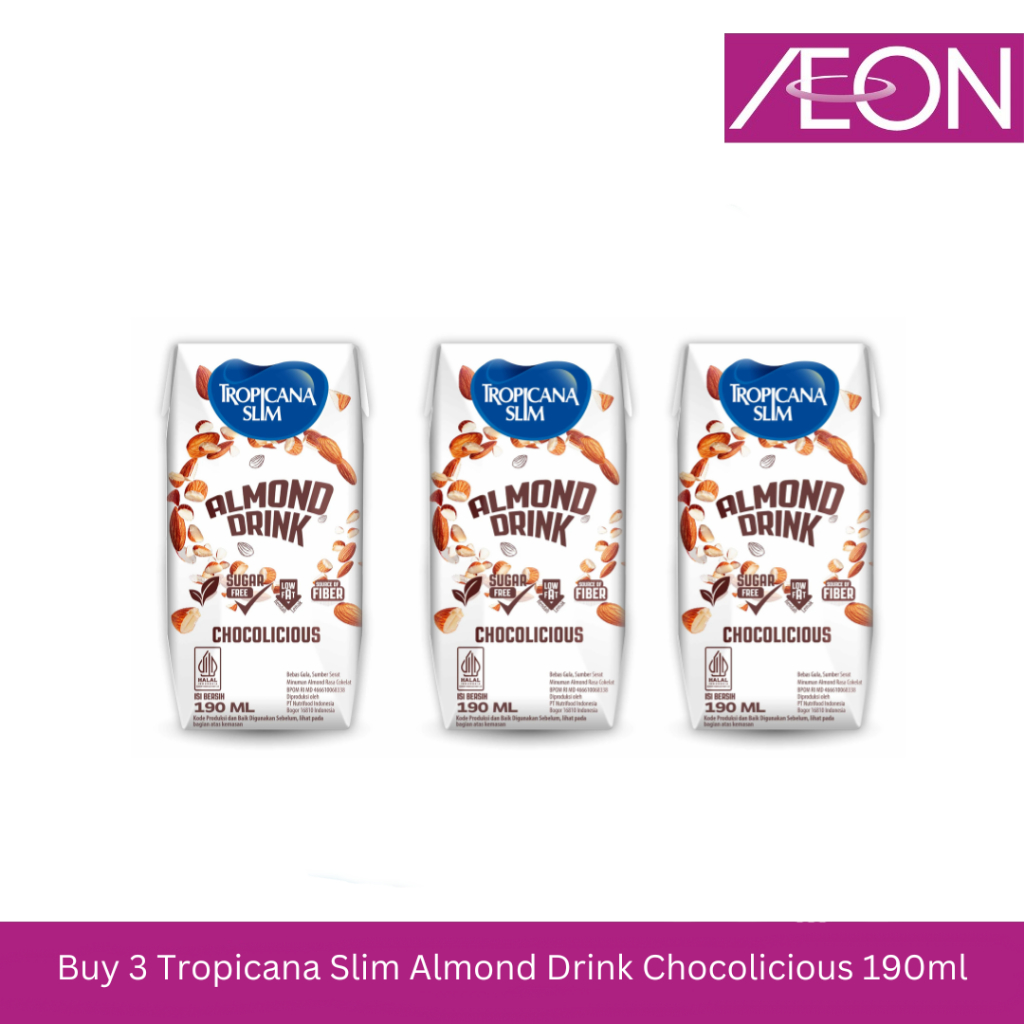 Jual Buy 3 Tropicana Slim Almond Drink Chocolicious 190ml (3 pcs) / Tropicana Slim Almond Drink ...
