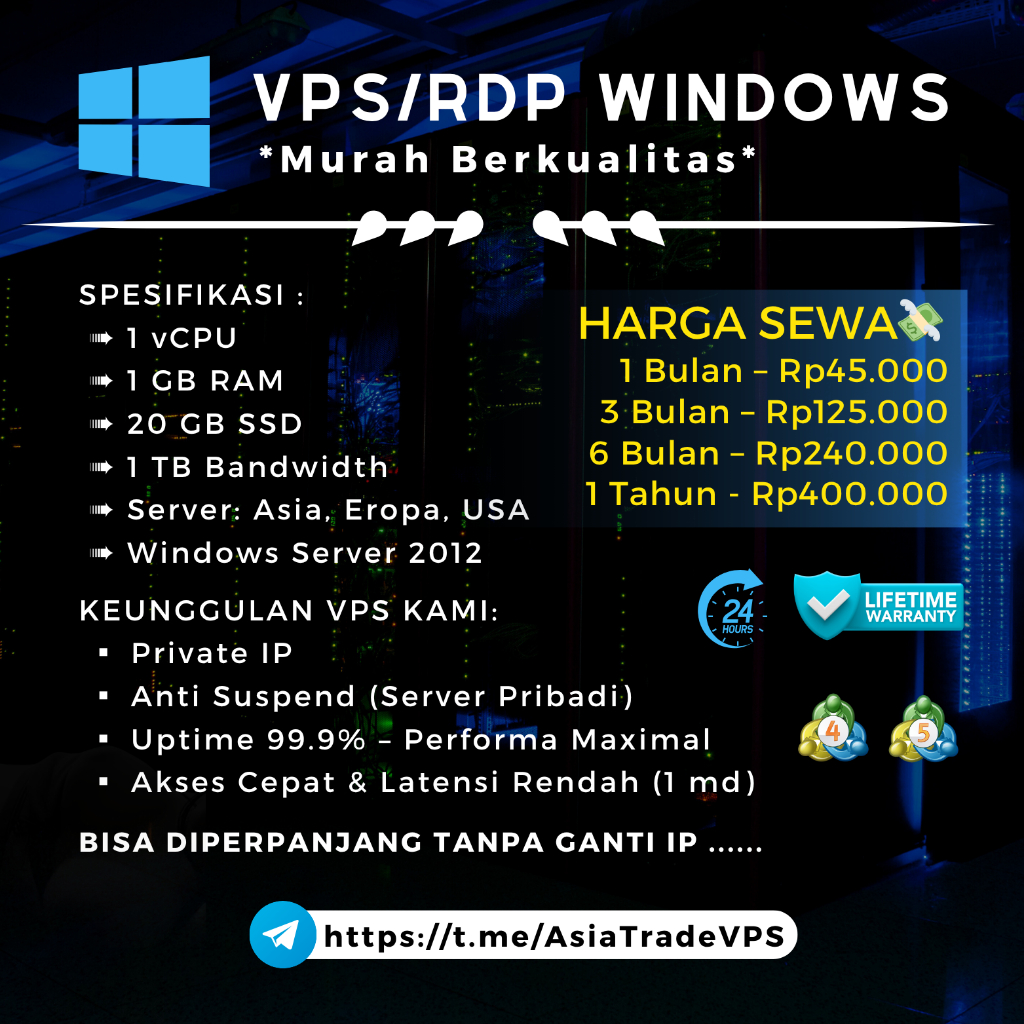 Jual VPS/RDP Windows - Termurah - Bergaransi - Bisa diperpanjang tanpa ganti IP | Shopee Indonesia