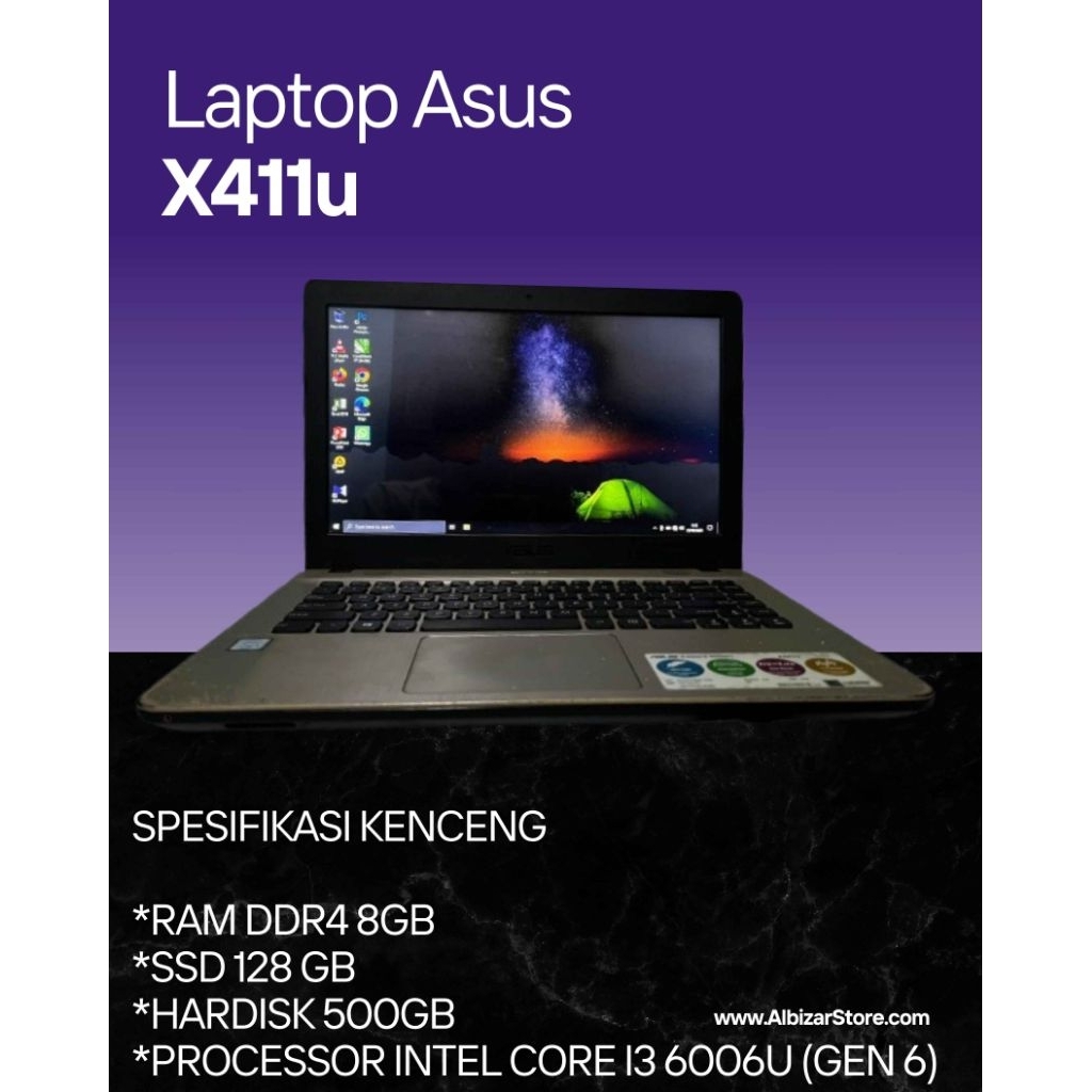 Jual Laptop Asus X411U Ram 8 Generasi Baru SSD 128GB Siap Pakai ...