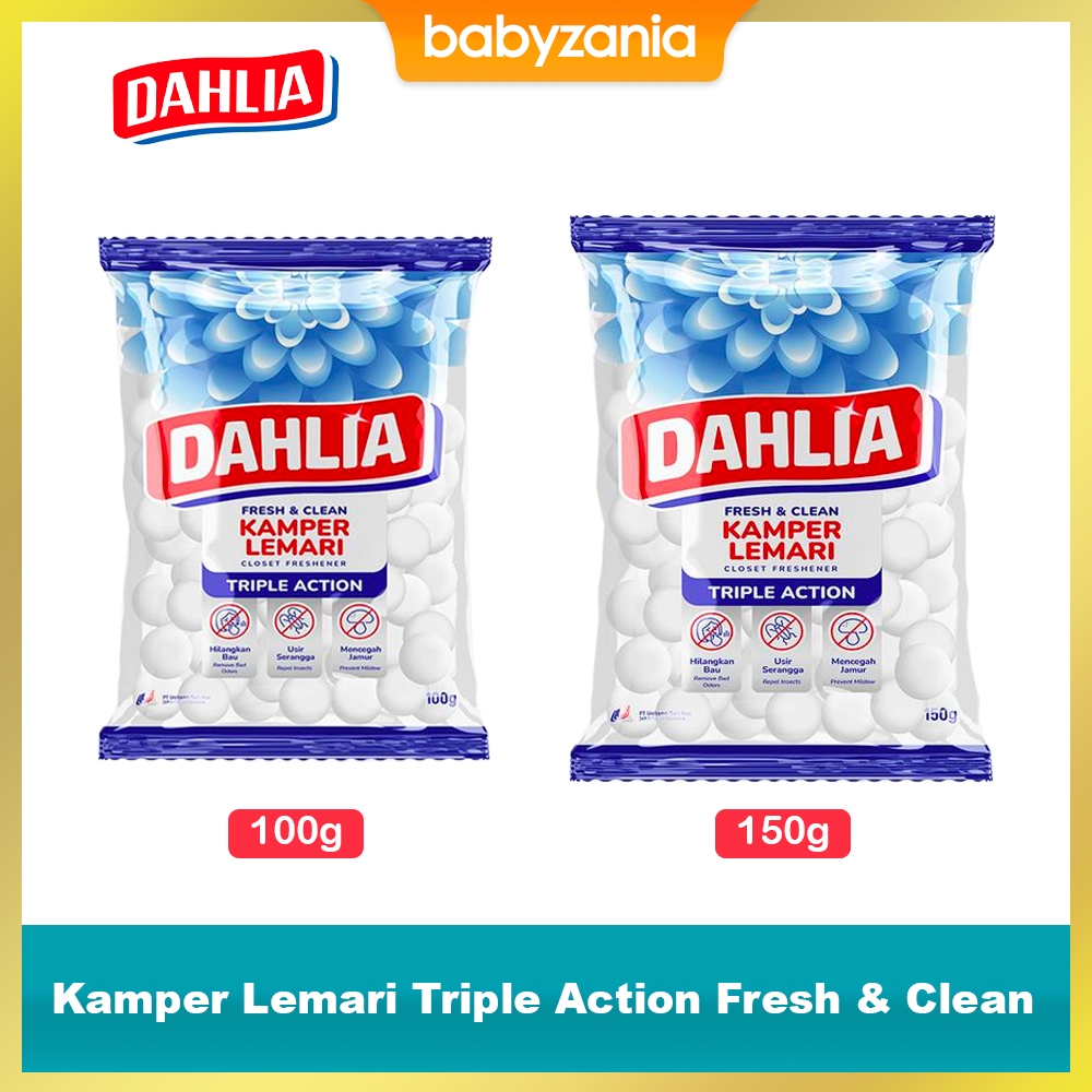 Jual Dahlia Kamper Lemari Napthalene Triple Action Fresh & Clean - 100g 150g | Shopee Indonesia