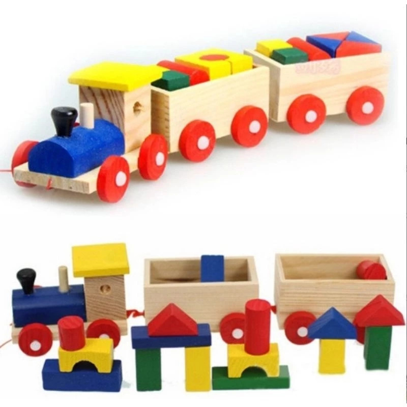Jual Mainan Edukasi Anak Balok Kereta Geometri Kayu Puzzle Pasak Kereta ...